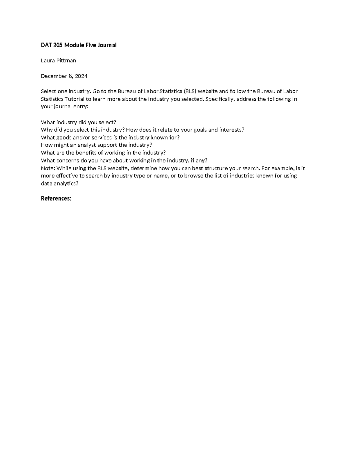 DAT 205 Module Five Journal - DAT 205 Module Five Journal Laura Pittman ...