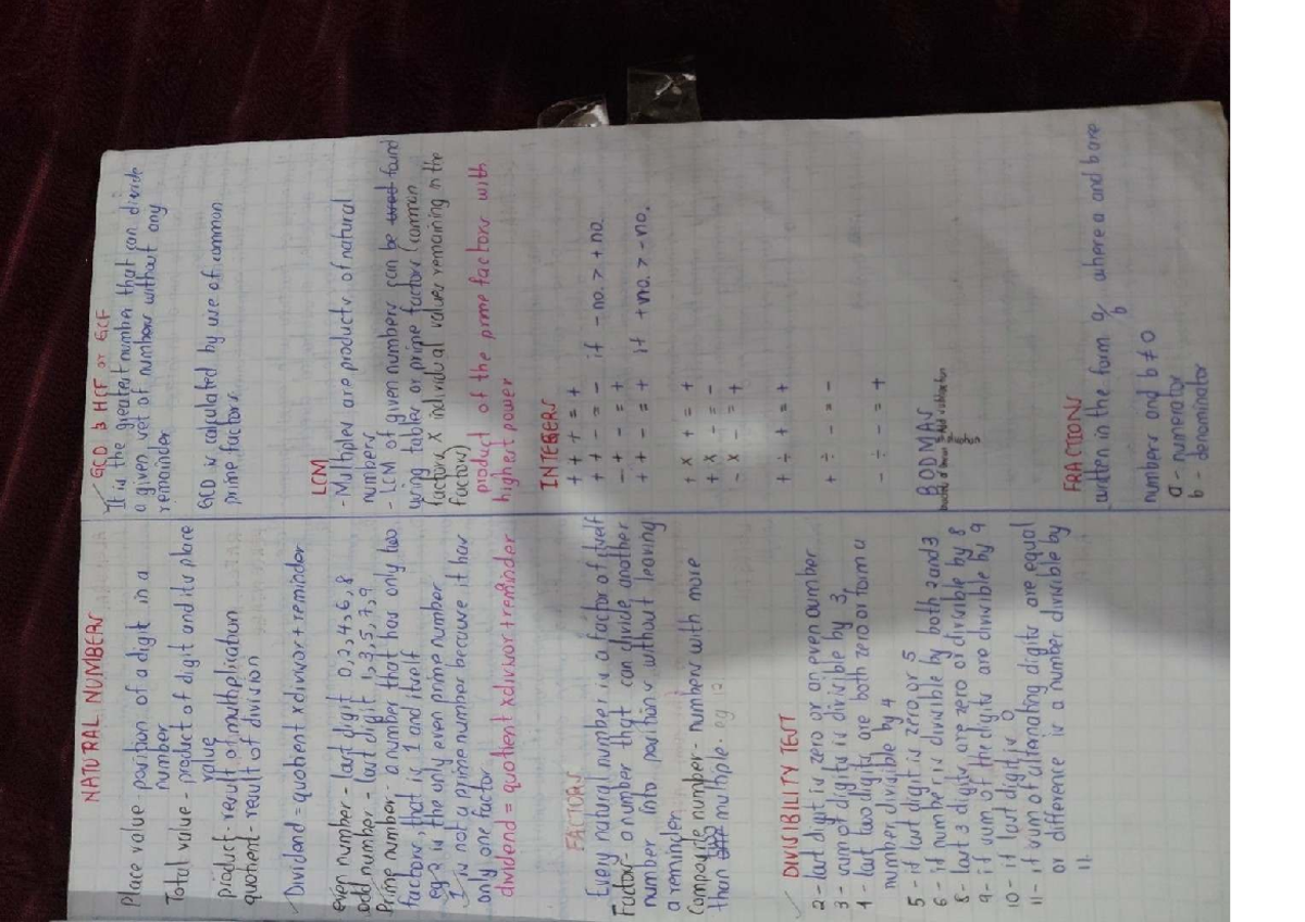 NATURAL NUMBERS & GCD/LCM Concepts - Math 101 Study Guide - Studocu