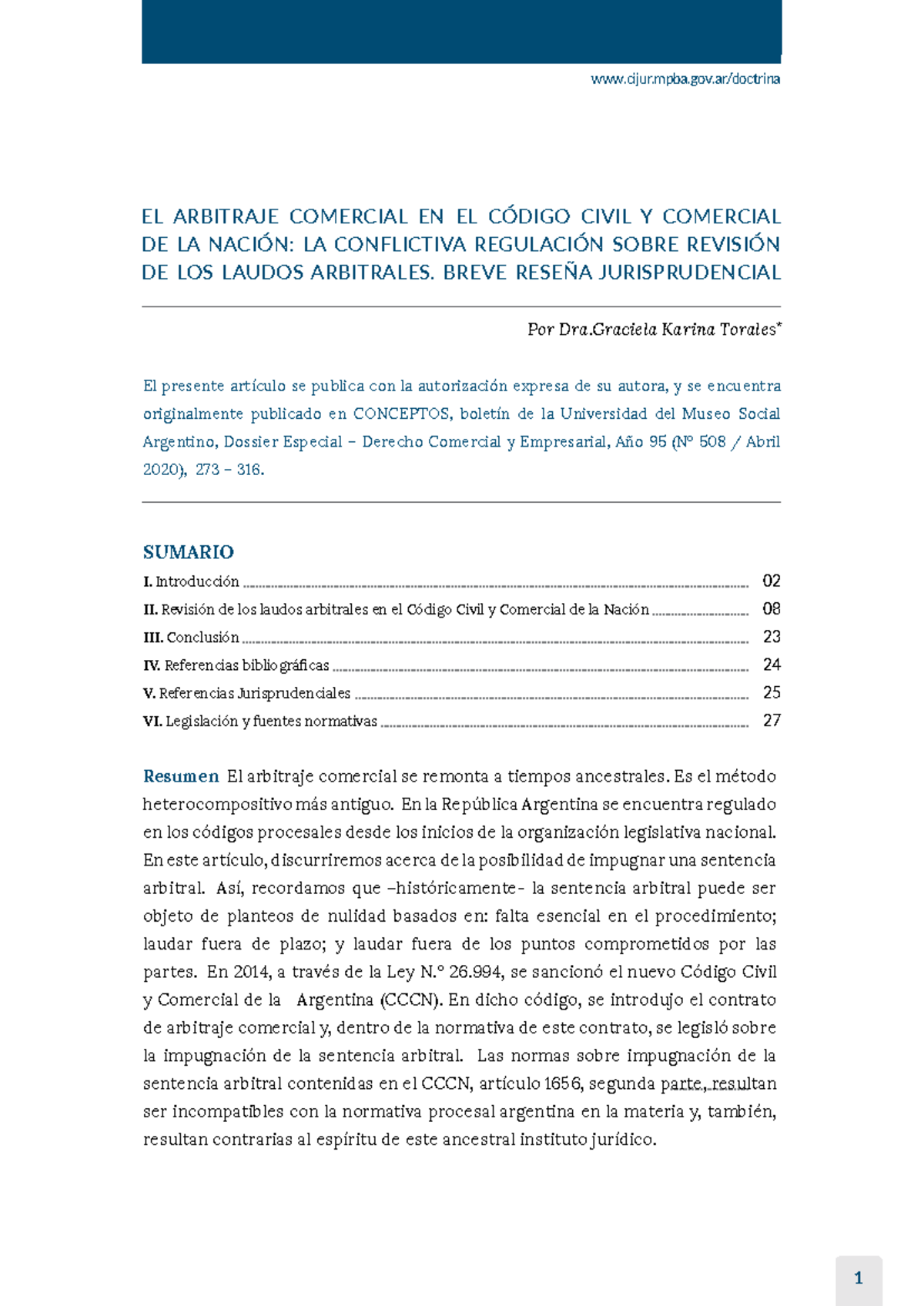 Revisión de Laudos Arbitrales en el Código Civil y Comercial (CCyC) - Studocu