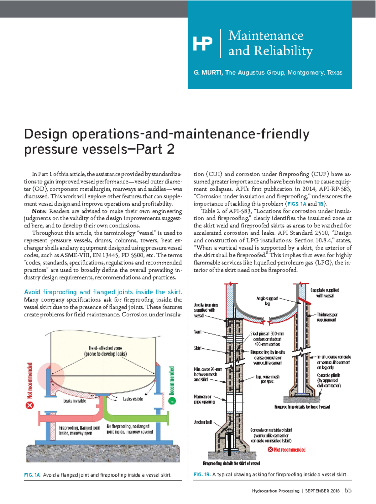 Design Operations and Maintenance-Friendly Pressure Vessels: Part 2 ...