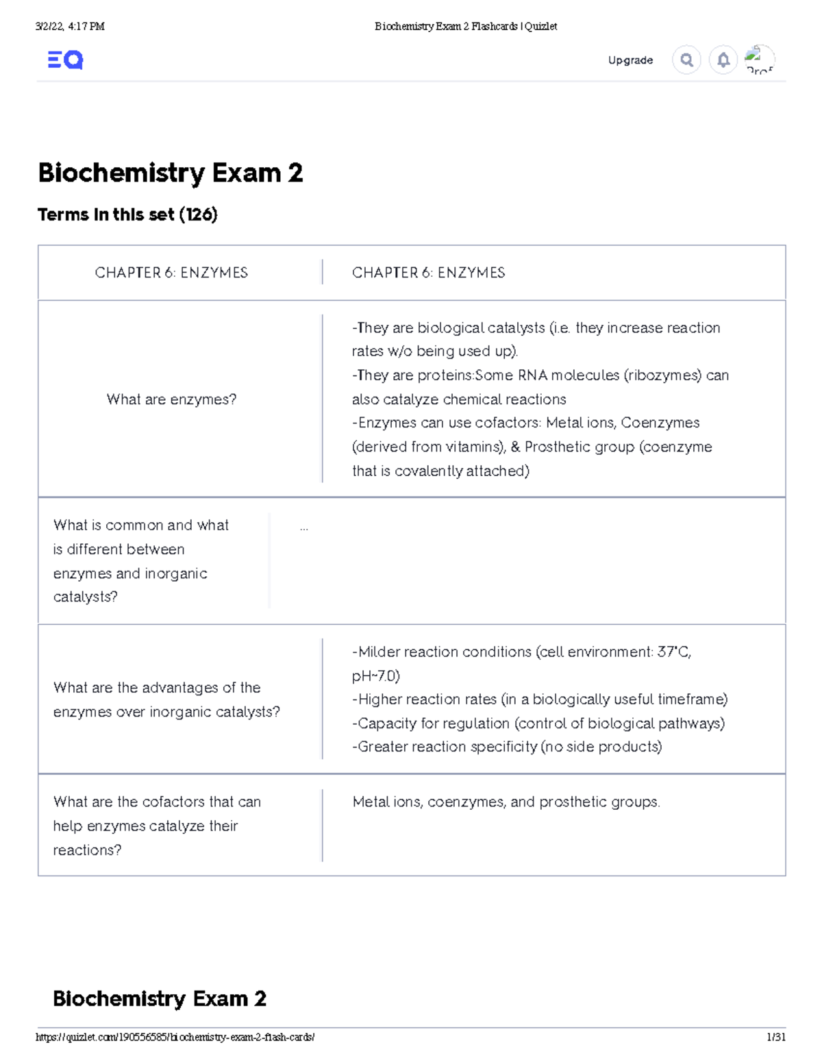 Biochemistry Exam 2 Flashcards Quizlet - Upgrade Profi Biochemistry ...