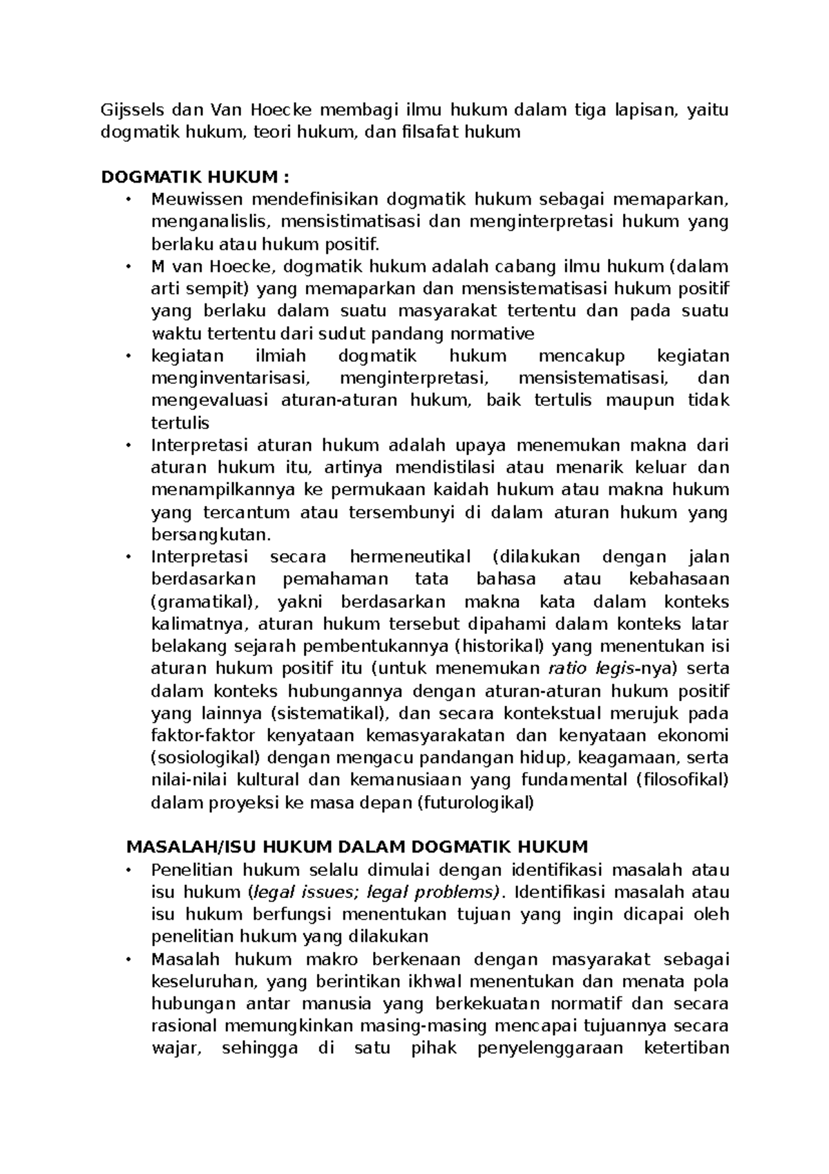 Metode Ilmu Hukum Sesi 2 - Dogmatik dan Teori Hukum - Studocu