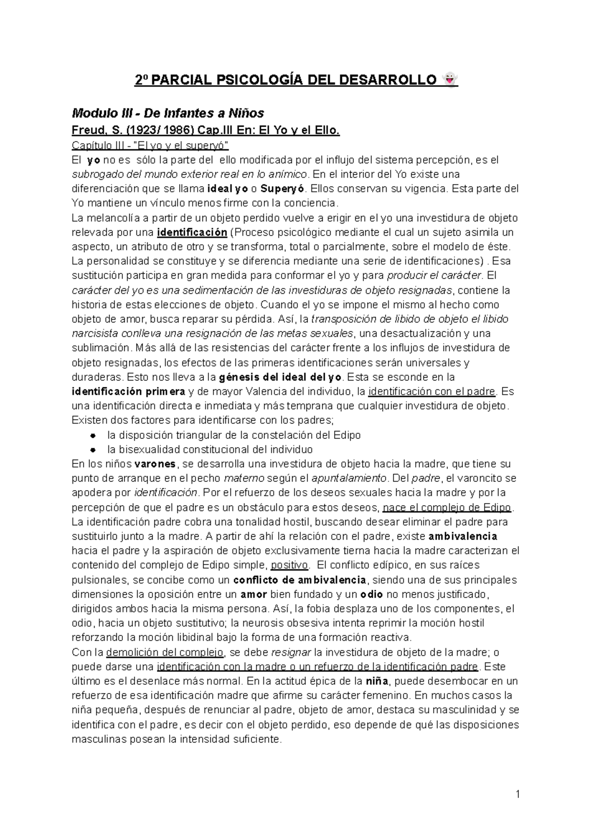 2º Parcial Psicología DEL Desarrollo 👻 - 2º PARCIAL PSICOLOGÍA DEL DESARROLLO 👻 Modulo III - De ...