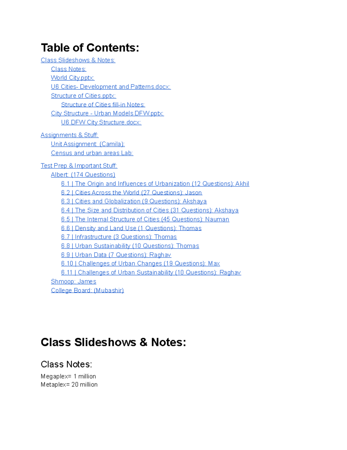 -Unit 6 APHG Notes File - Table of Contents: Class Slideshows & Notes ...