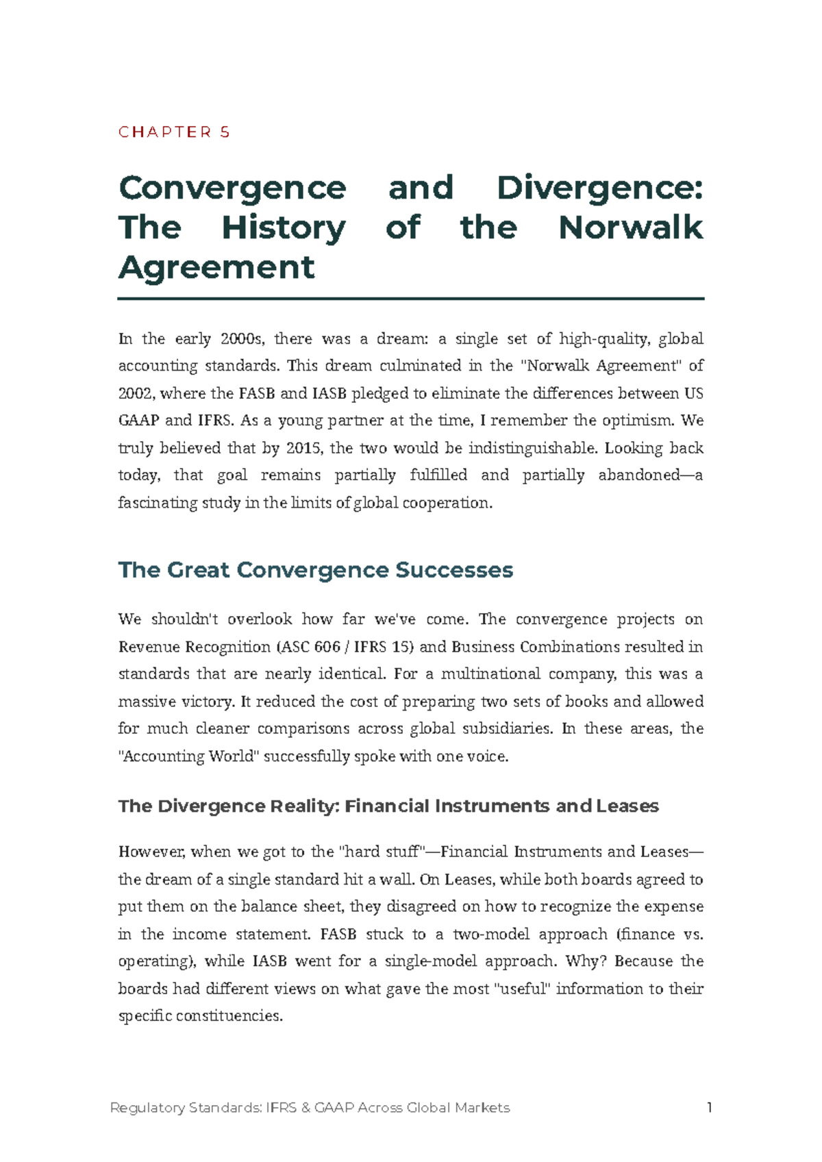 CHAPTER 5: Convergence and Divergence in Global Accounting Standards ...