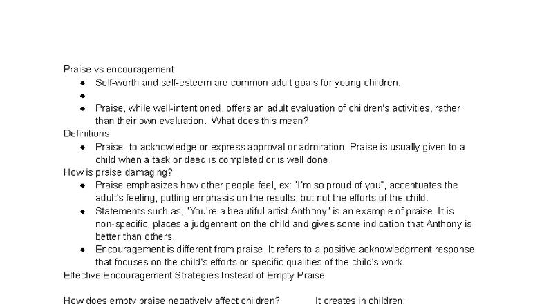 Building Responsive Relationships: Praise vs. Encouragement in Child ...