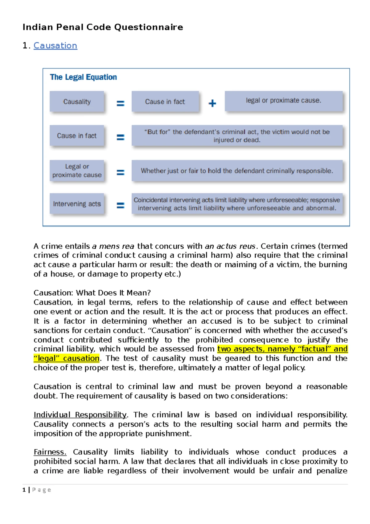 IPC-Unit 1: Long Questions on Punishments, Mens Rea, and Jurisdiction - Studocu
