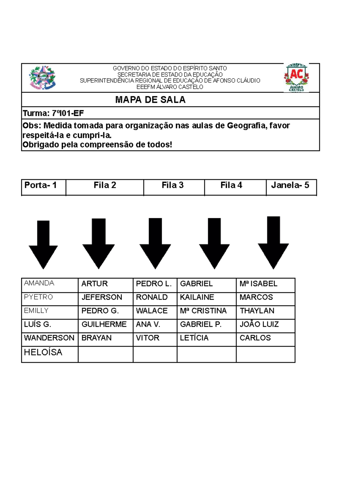 Mapa de Sala - 7ºI01 - Atividades sobre a divisão do mundo em ocidente ...
