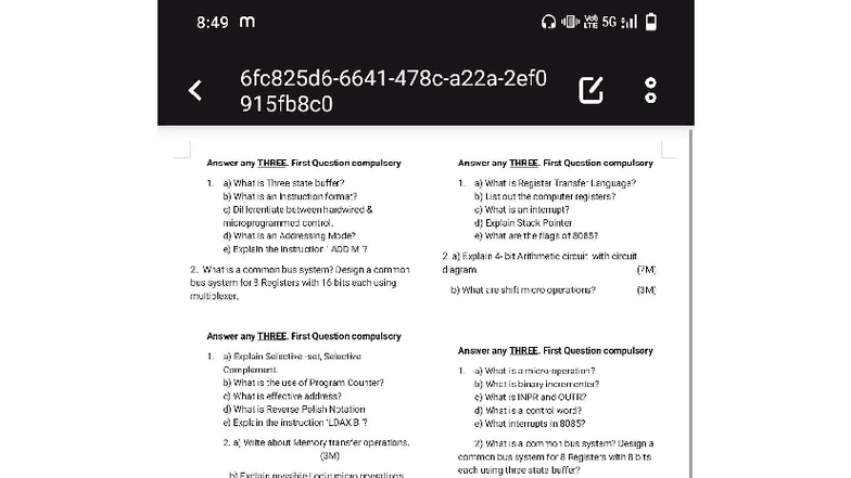 COA Midterm Questions - Answer Any THREE (Compulsory) - Studocu