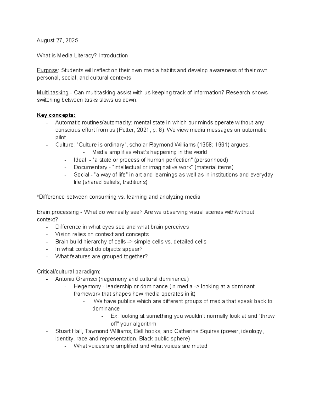 Media Literacy and Its Critical Examination: Reflections (ML 101) - Studocu