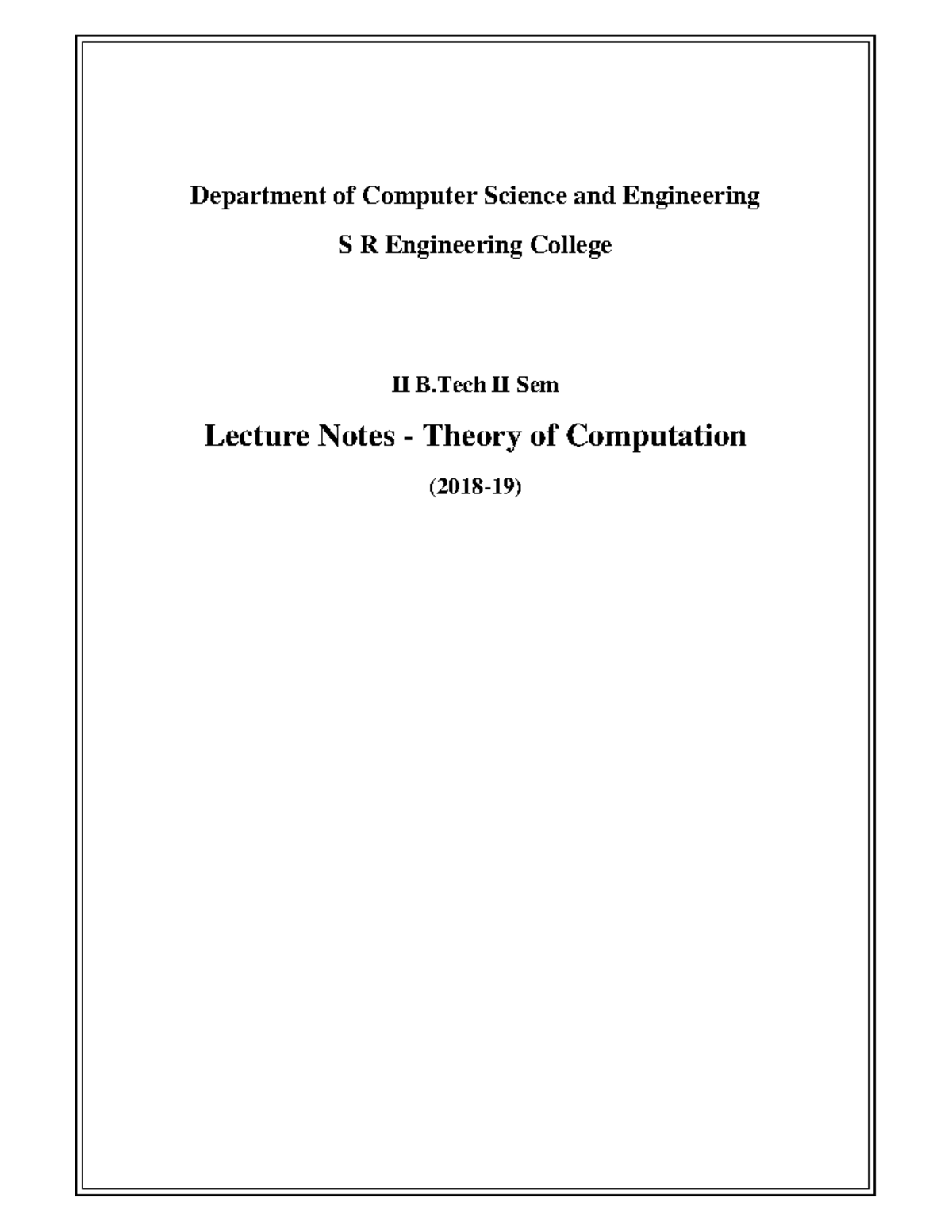 Theory of Computation Handwritten Notes - Computer Networks ...