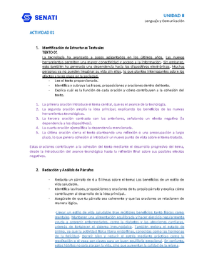[Solved] Realiza un anlisis integral de los textos identificando la - Lenguaje y Comunicación ...