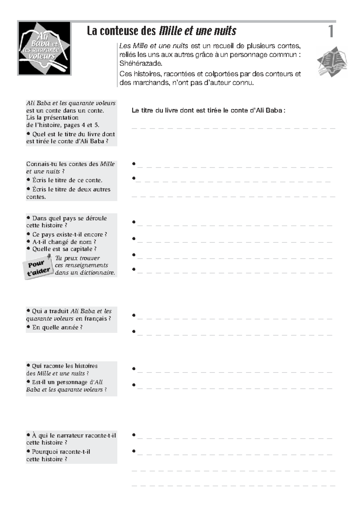 La conteuse des Mille et une nuits : Analyse d'Ali Baba et les quarante ...