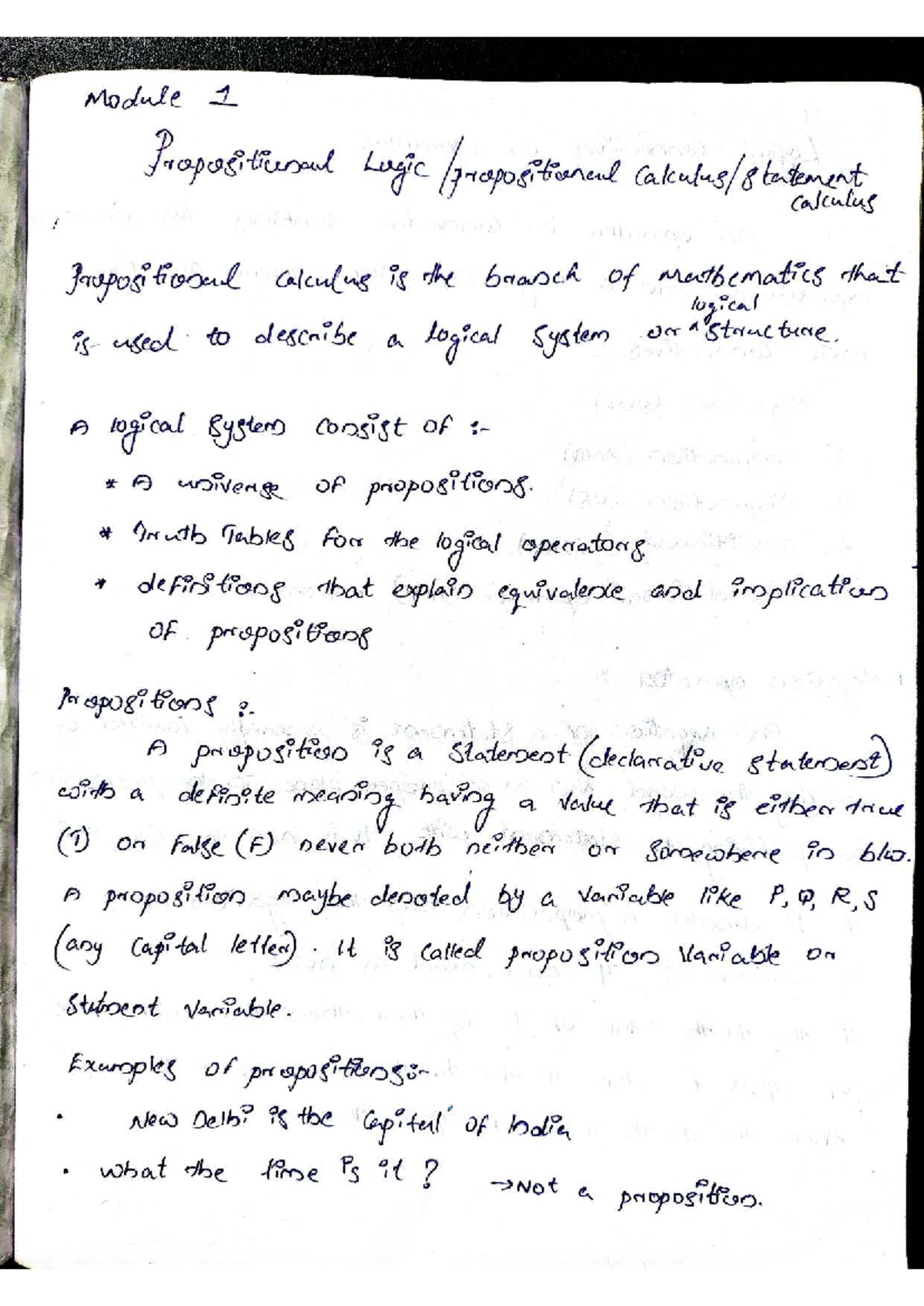 Module 1: Propositional Logic and Truth Tables in Discrete Mathematics ...