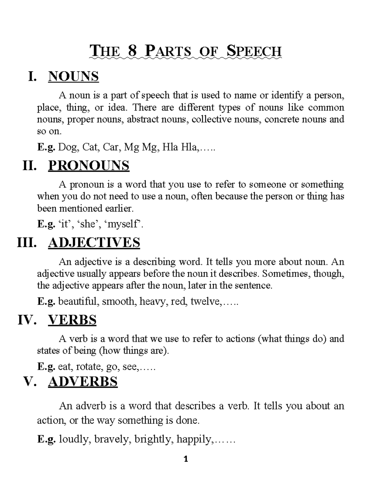 The 8 Parts of Speech: Nouns, Pronouns, Verbs, and More (654212322 ...