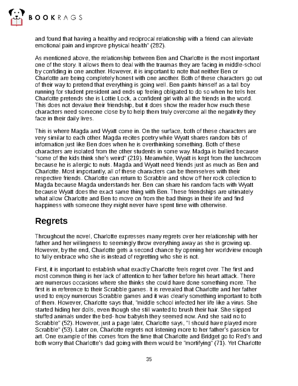 You Go First: Study Guide on Friendship and Regret in the Novel - Studocu