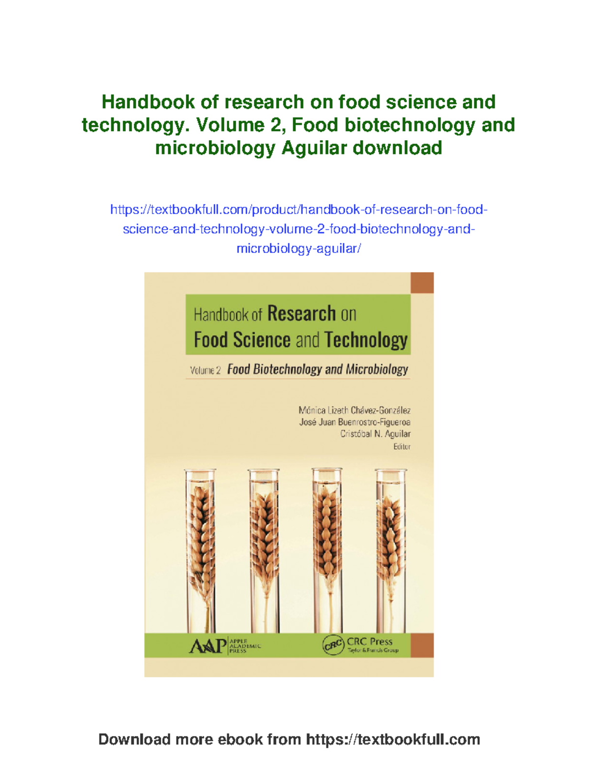 Handbook of Research on Food Science and Technology: Volume 2 - Food ...