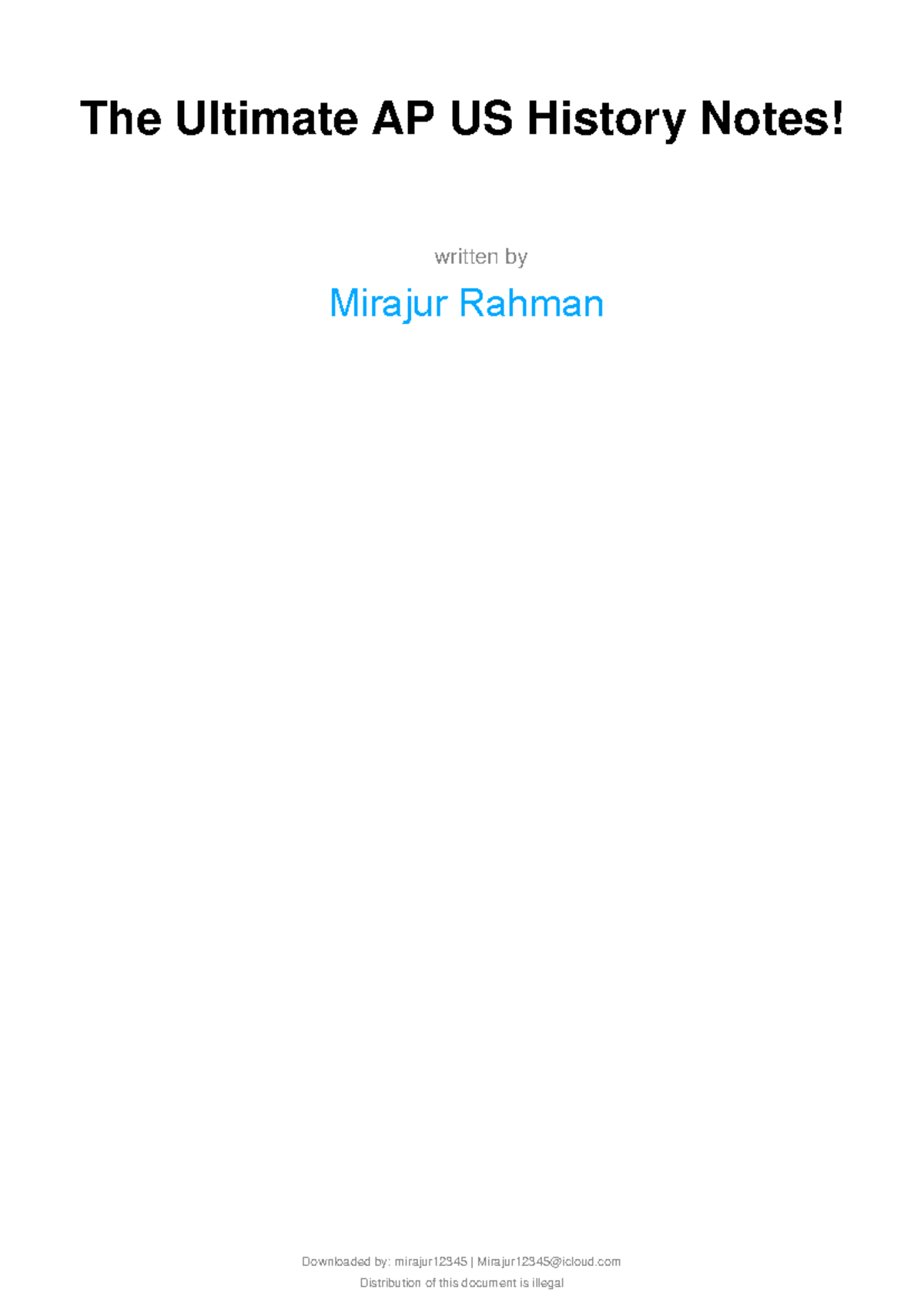 Apsuh notes - The Ultimate AP US History Notes! written Mirajur Rahman ...