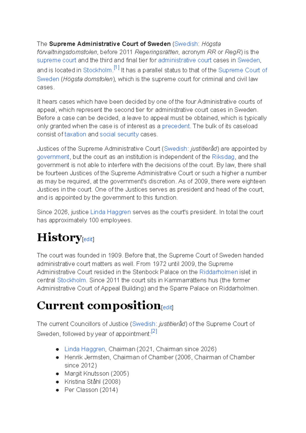 Practice of Financial Law: The Supreme Administrative Court of Sweden ...
