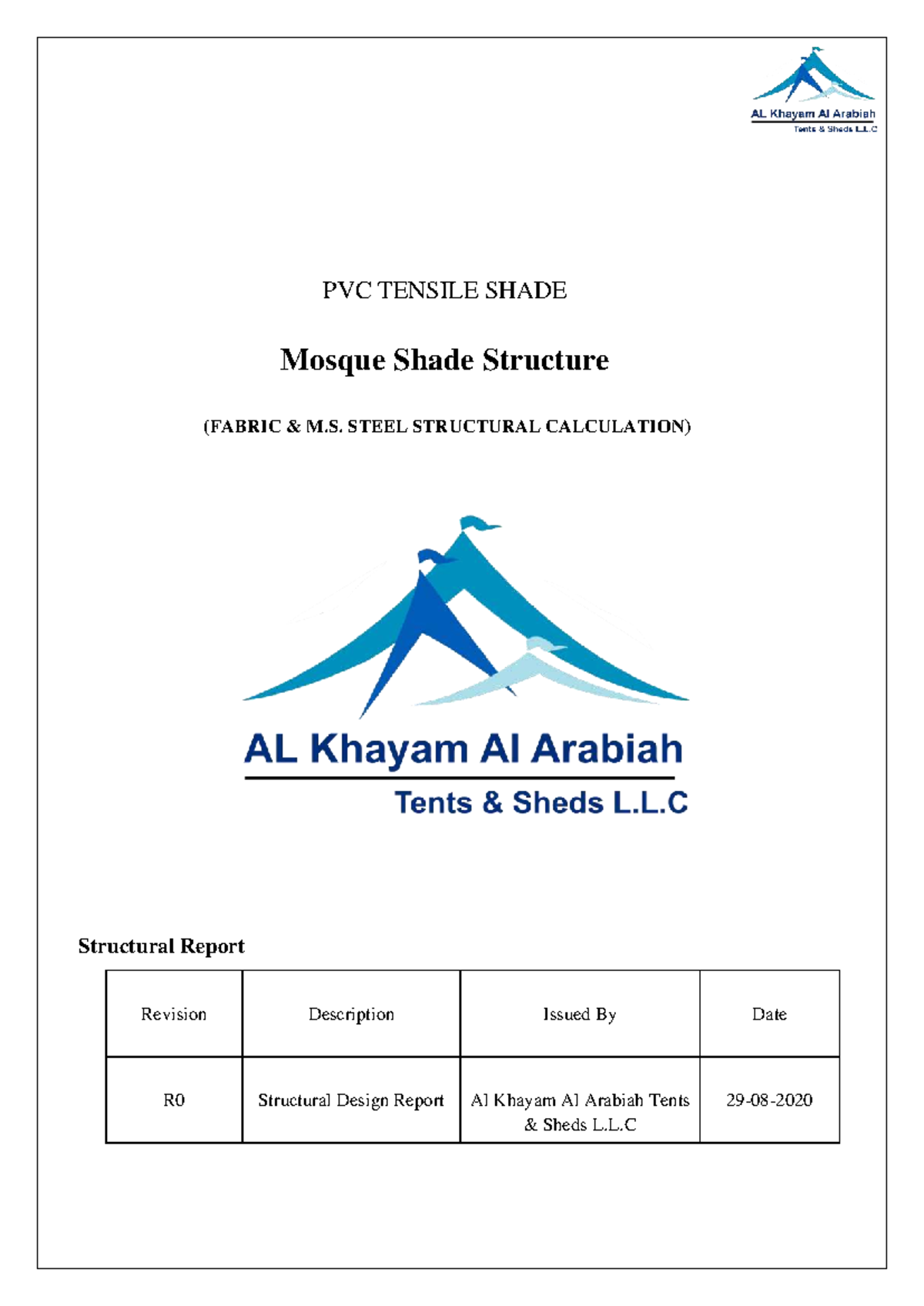 Structural Report for Mosque Shade (PVC Tensile Structure) Rev0 - Studocu