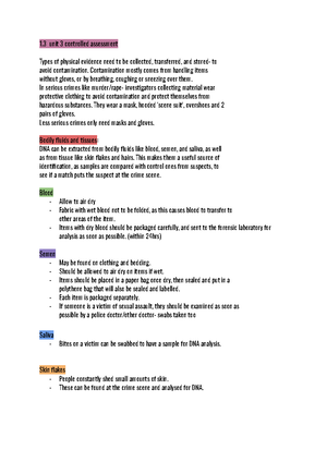 Unit 3 Complete Case Studies - Unit 3 Case studie s 1 – 3. Crime scene ...