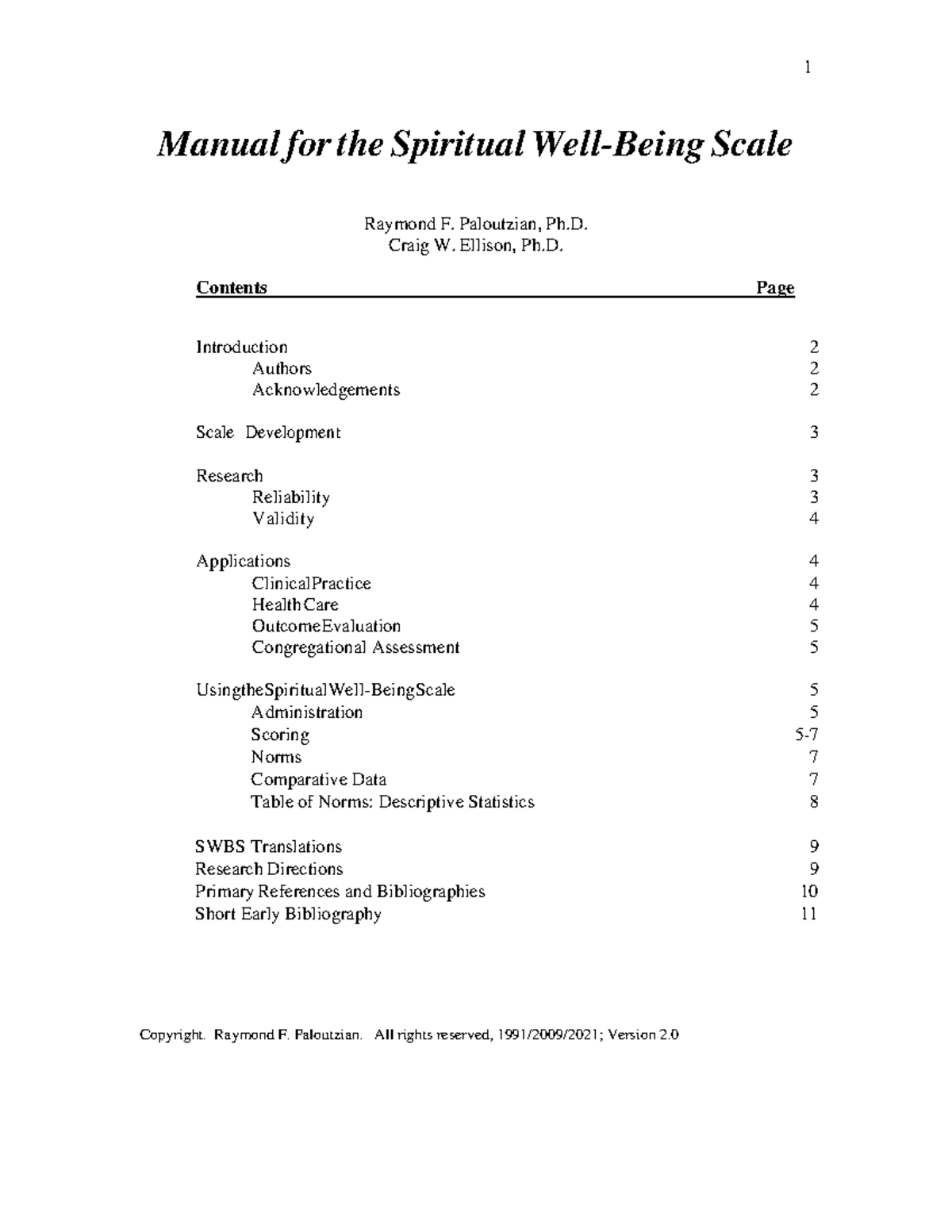 SWBS Manual: Practical Insights into the Spiritual Well-Being Scale ...