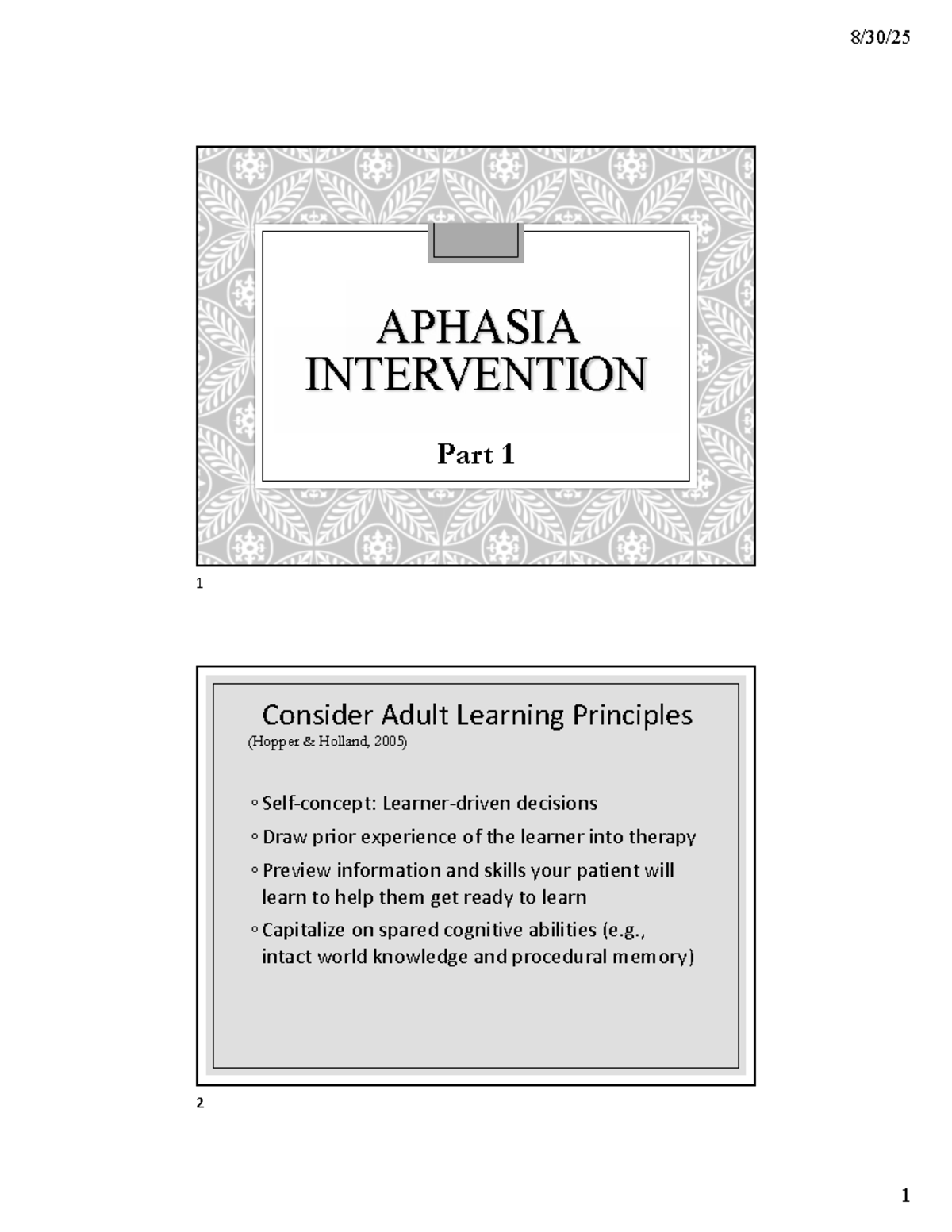 Aphasia Intervention Strategies: Maximizing Communication Modalities ...