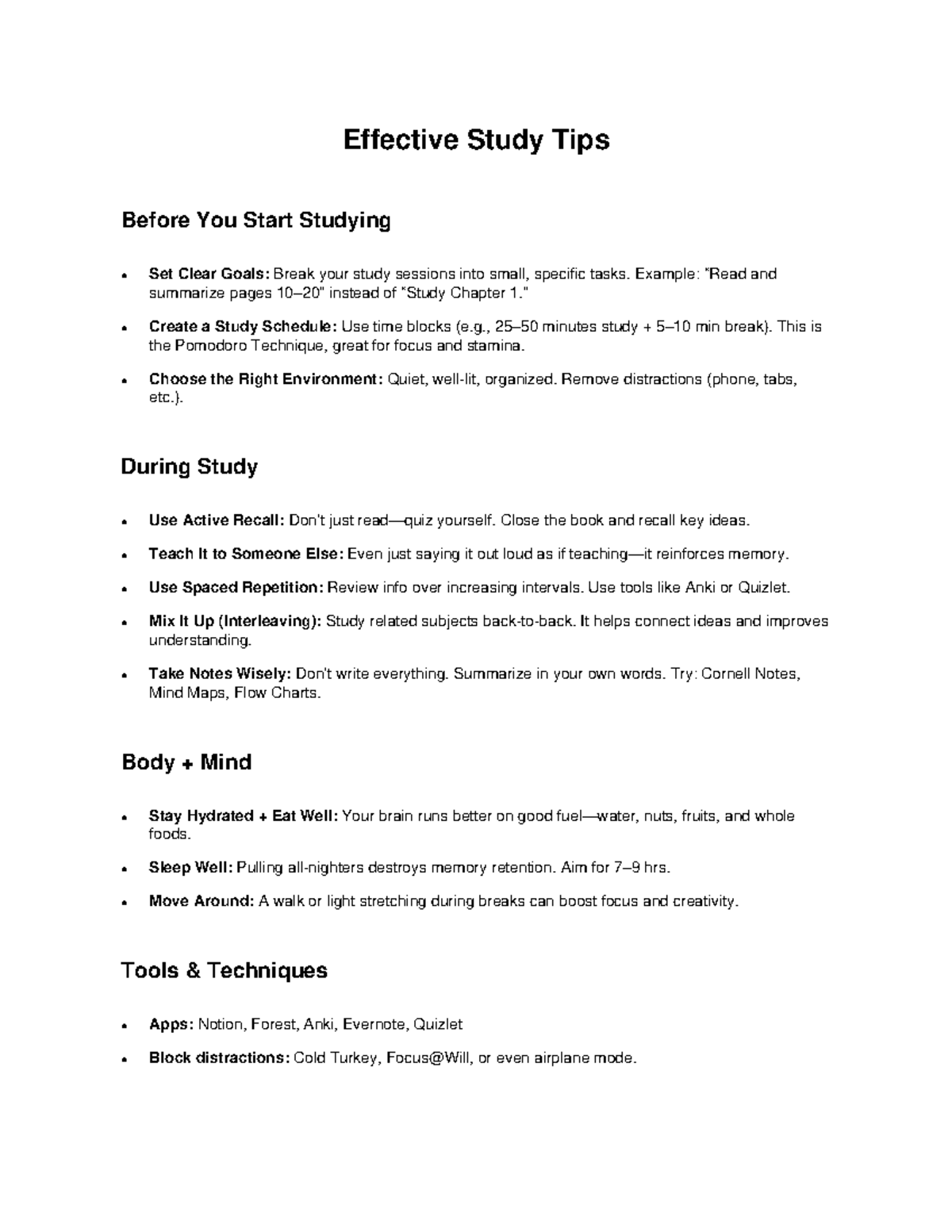 Effective Study Tips Guide: Strategies for Success - Studocu