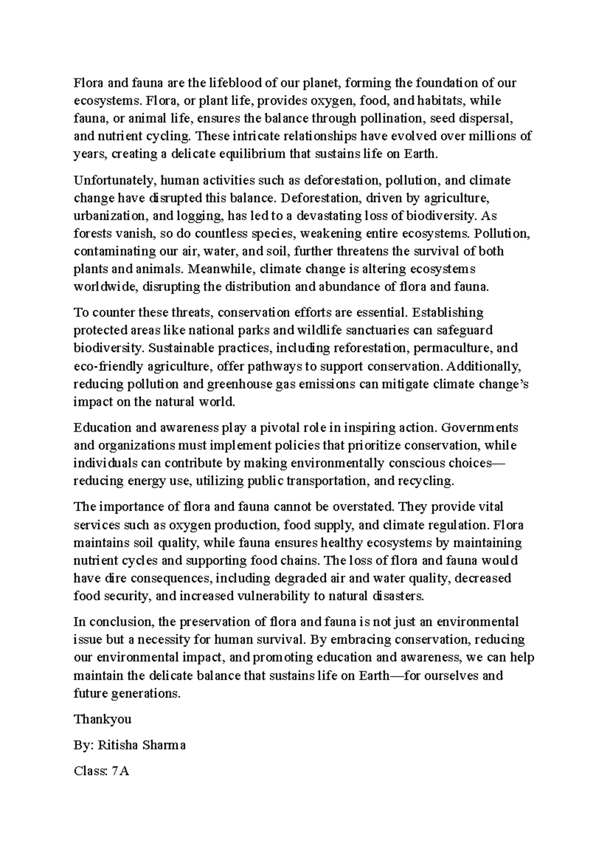 Conservation of Flora and Fauna: Essential for Ecosystem Balance ...