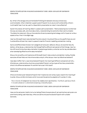 [Solved] Explain the features of Microsoft word - Computer Application In Business (BCOS 183 ...