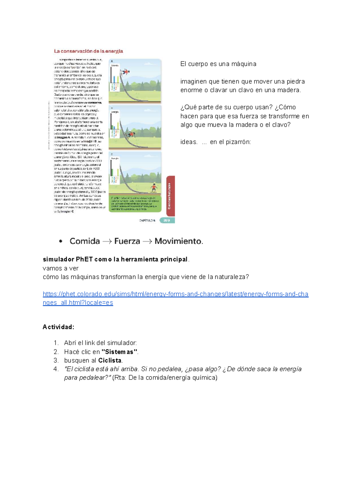 El cuerpo como máquina: Energía y herramientas en acción - Studocu