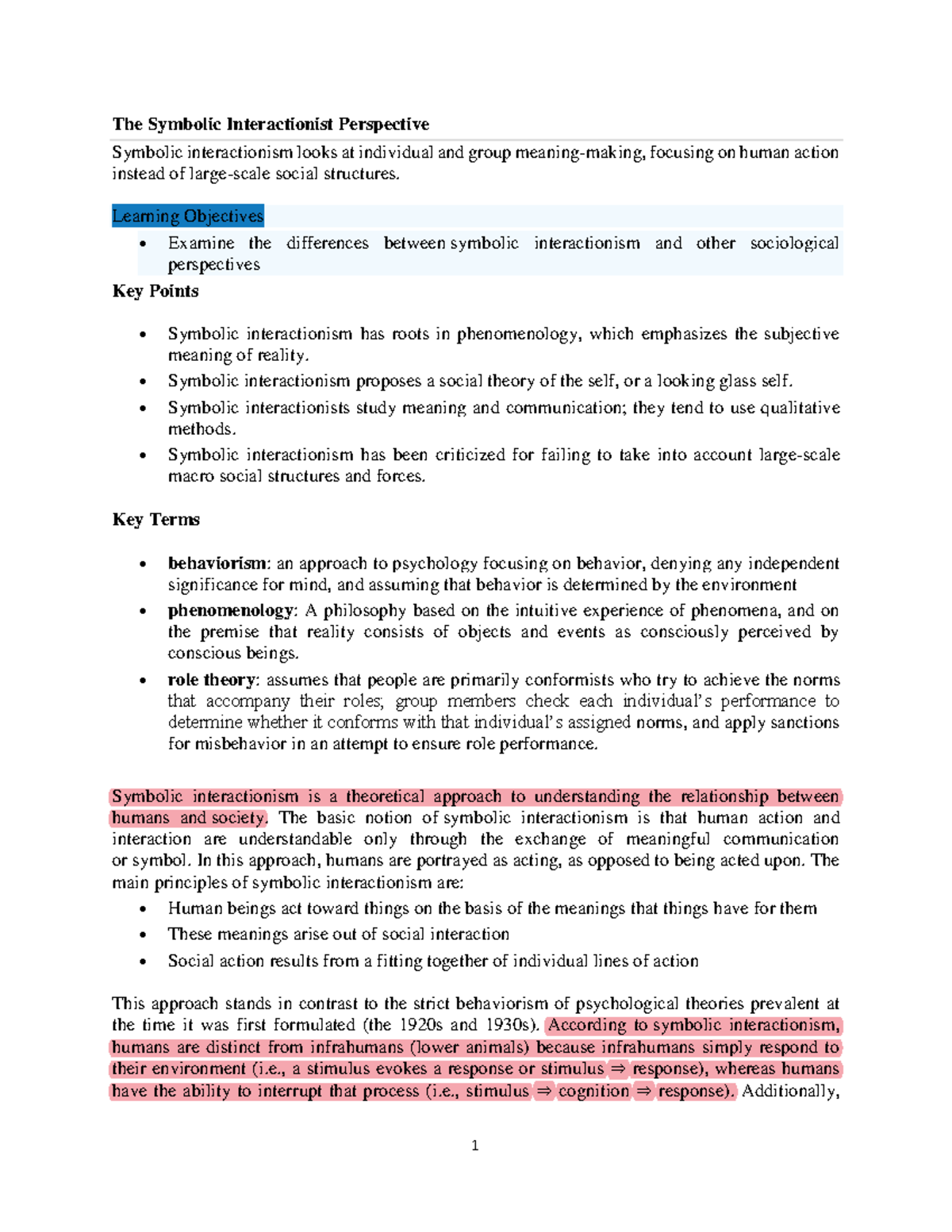 SOCI 101: Understanding Symbolic Interactionism and the Looking Glass ...