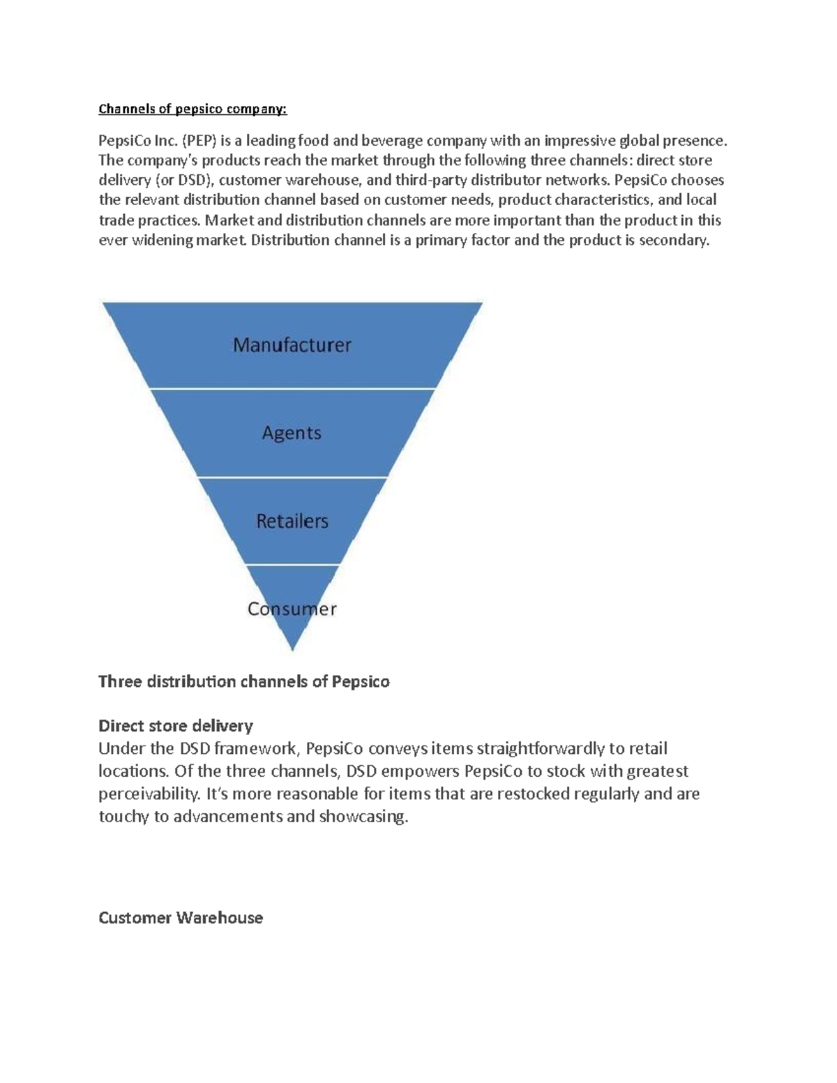 Channels of pepsico company - Channels of pepsico company: PepsiCo Inc ...