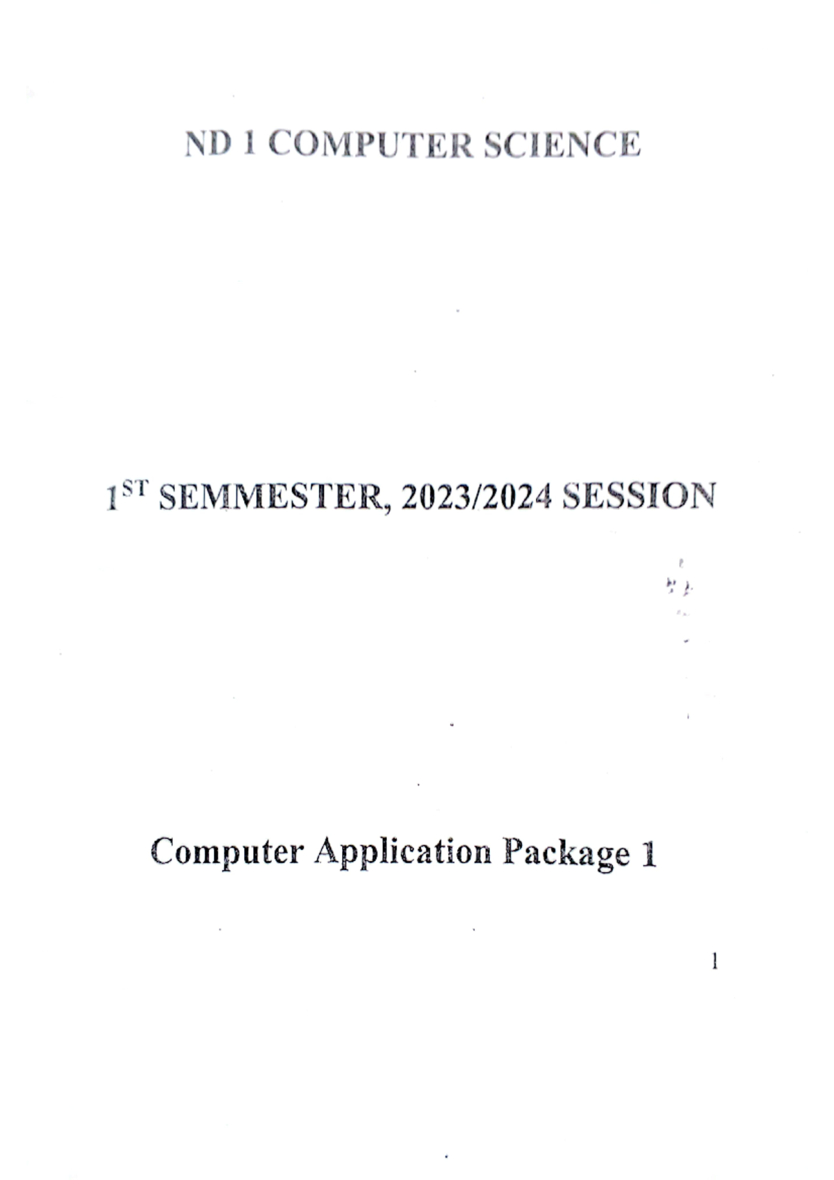 Computer Application Package - Computer science - Studocu