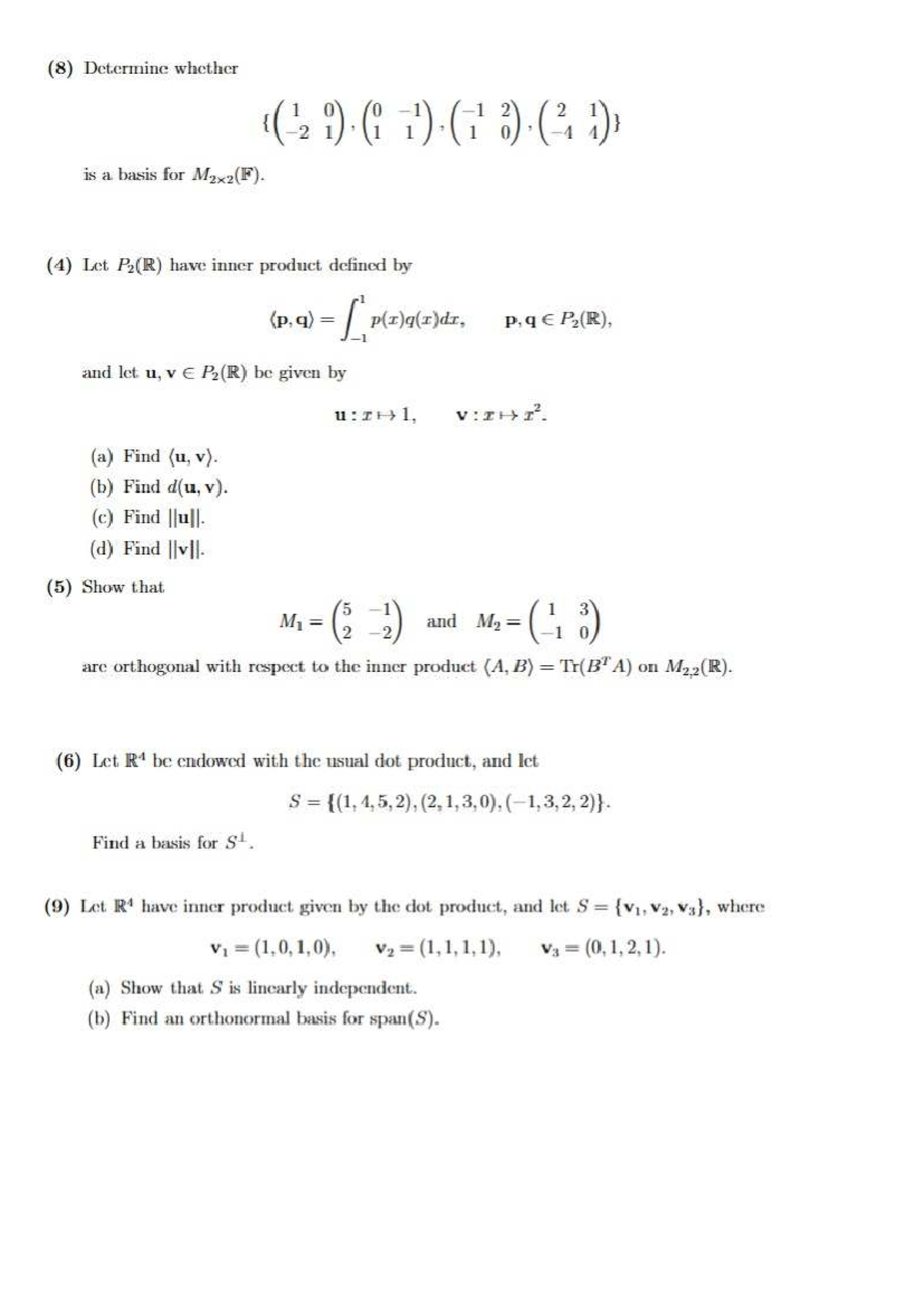 Tutoring 1 2026 - Q&A on Linear Algebra Concepts - Studocu