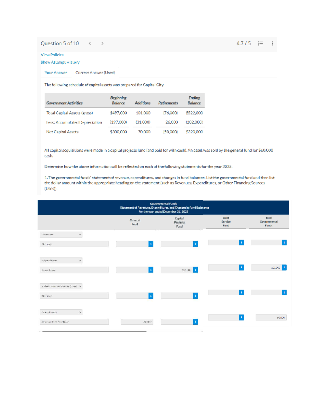 ACC405 Module 6 Problem Set: Capital Assets & Fund Balances Analysis ...