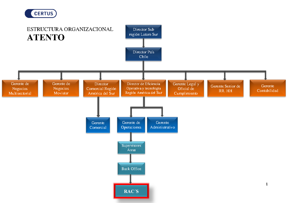 Organigama atento - Retención de clientes - 1 Director Sub región Latam ...