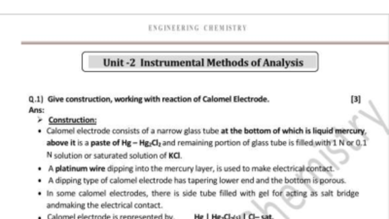 ENGINEERING CHEMISTRY SEM I Unit 2: Instrumental Methods of Analysis ...