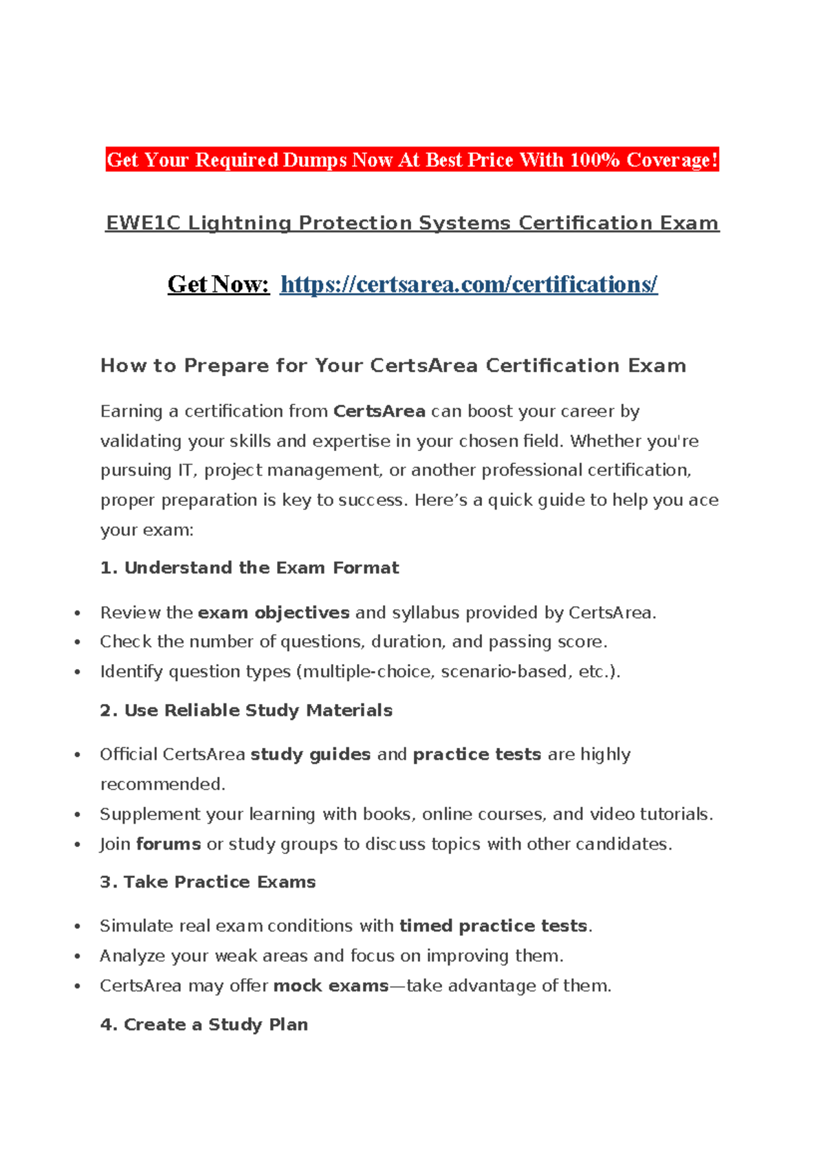EWE1C Lightning Protection Systems Cert Exam Prep Guide - Studocu