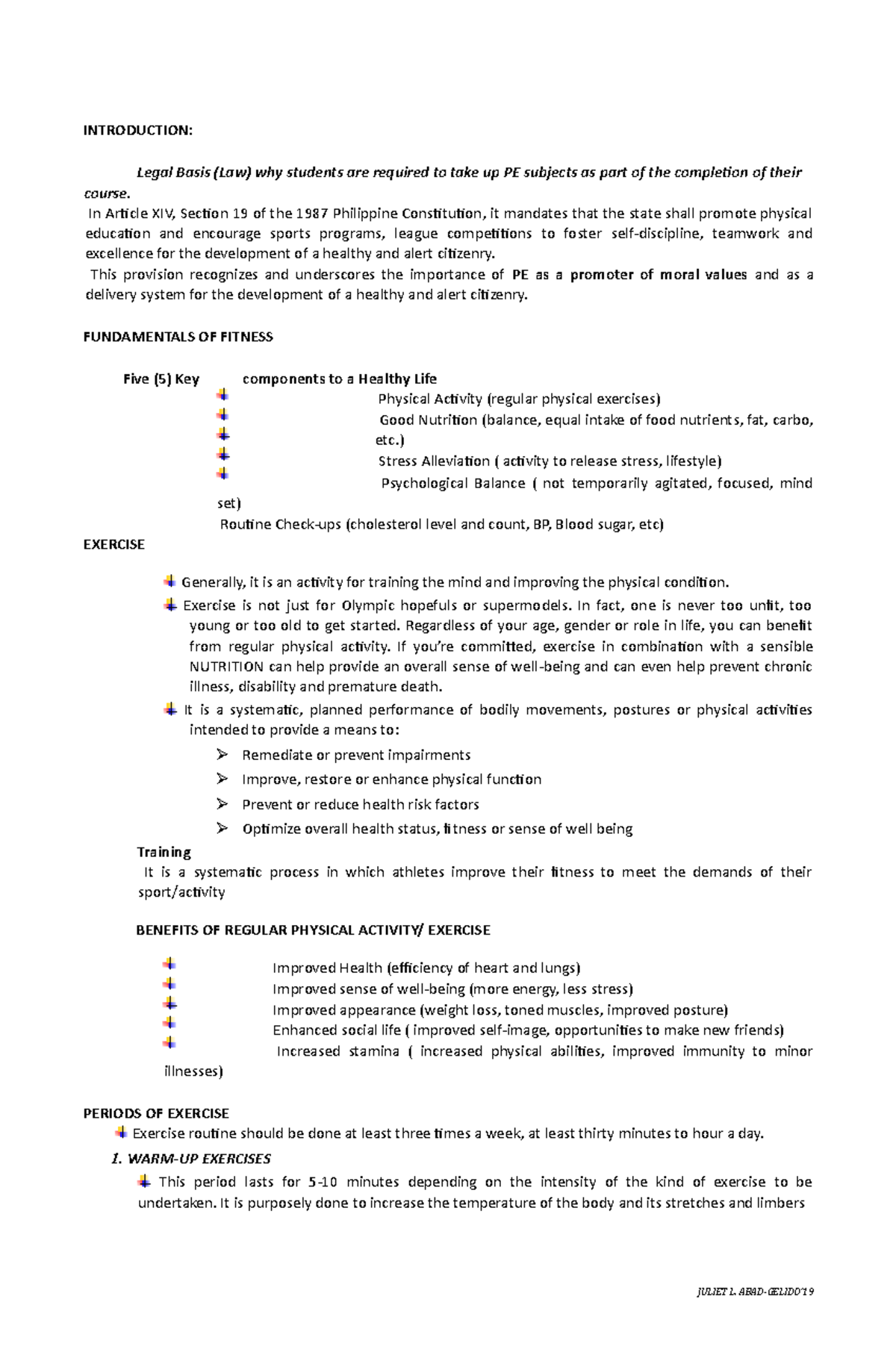 PATH FIT 2 Handout - Lecture notes 2 - Physical Activities towards ...