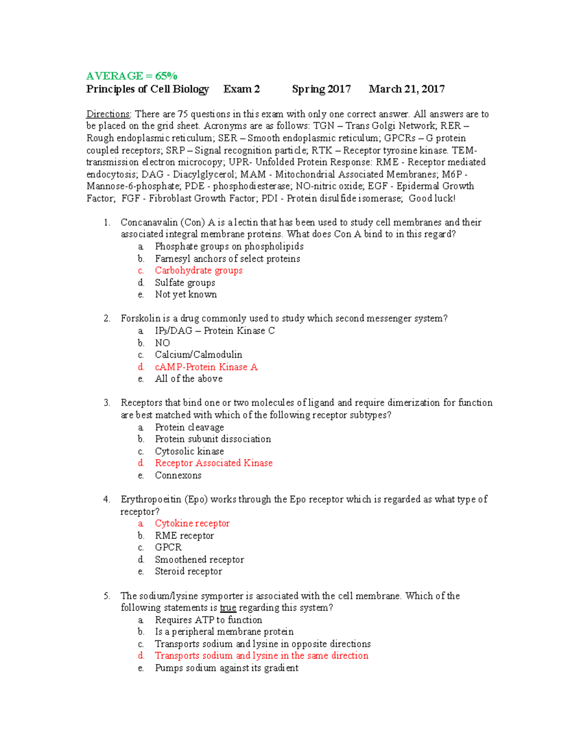 2017 Spring BIOL 311 Exam 2 Study Guide and Practice Questions - Studocu