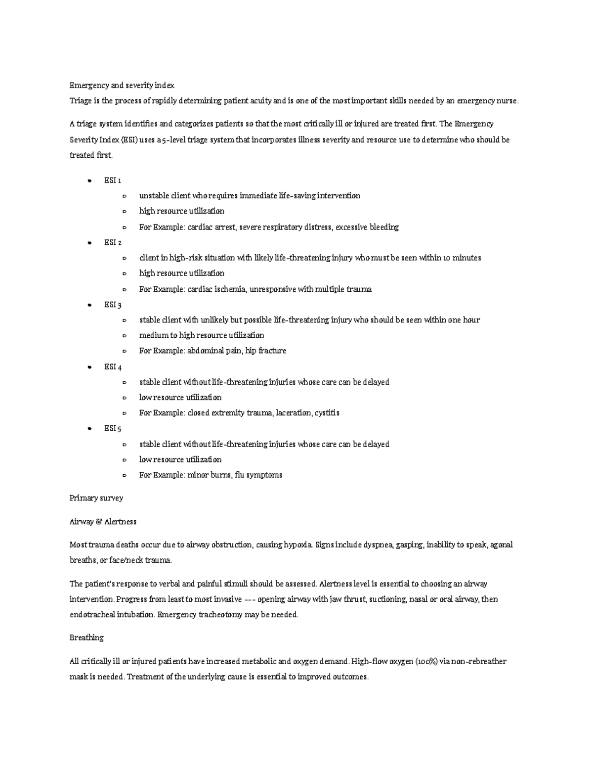 Emergency Assessment and Management Strategies - Exam Notes (EMT 101 ...