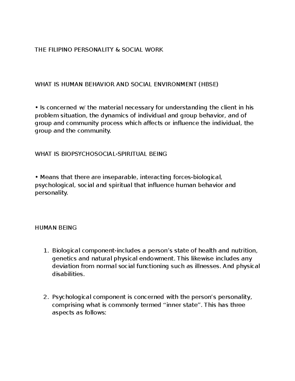 Understanding human behavior and social environment in Filipino ...