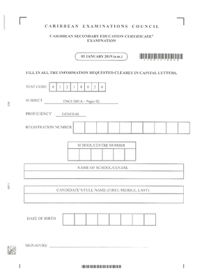 CSEC English A January 2024 Paper 2 - CARIBBEAN EXAMINATIONS COUNCIL ...
