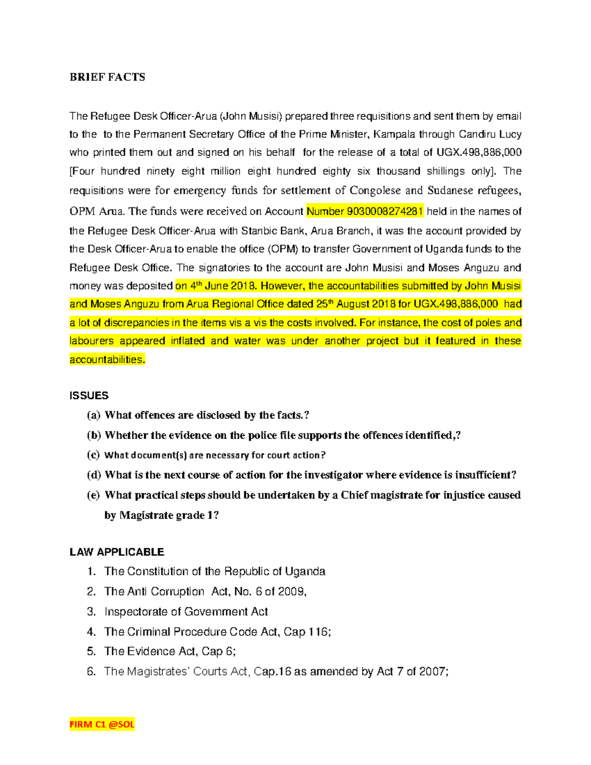 WEEK 2 Workshop 1: Criminal Law Case Study on Corruption and Abuse of ...