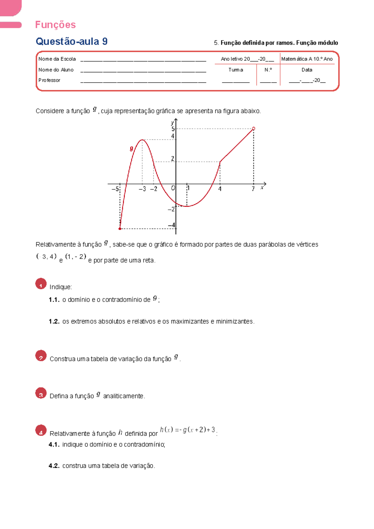 Questões de Aula: Funções Definidas por Ramos - Matemática A 10.º Ano ...
