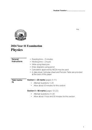 Preliminary Physics - Grade: 11 - New South Wales Higher School Certificate - Studocu