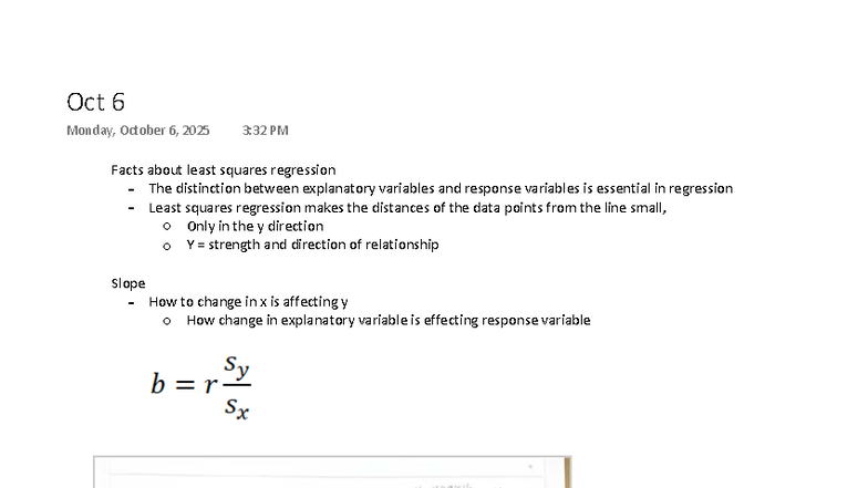 MATH 202 - Lecture Notes on Least Squares Regression - Studocu