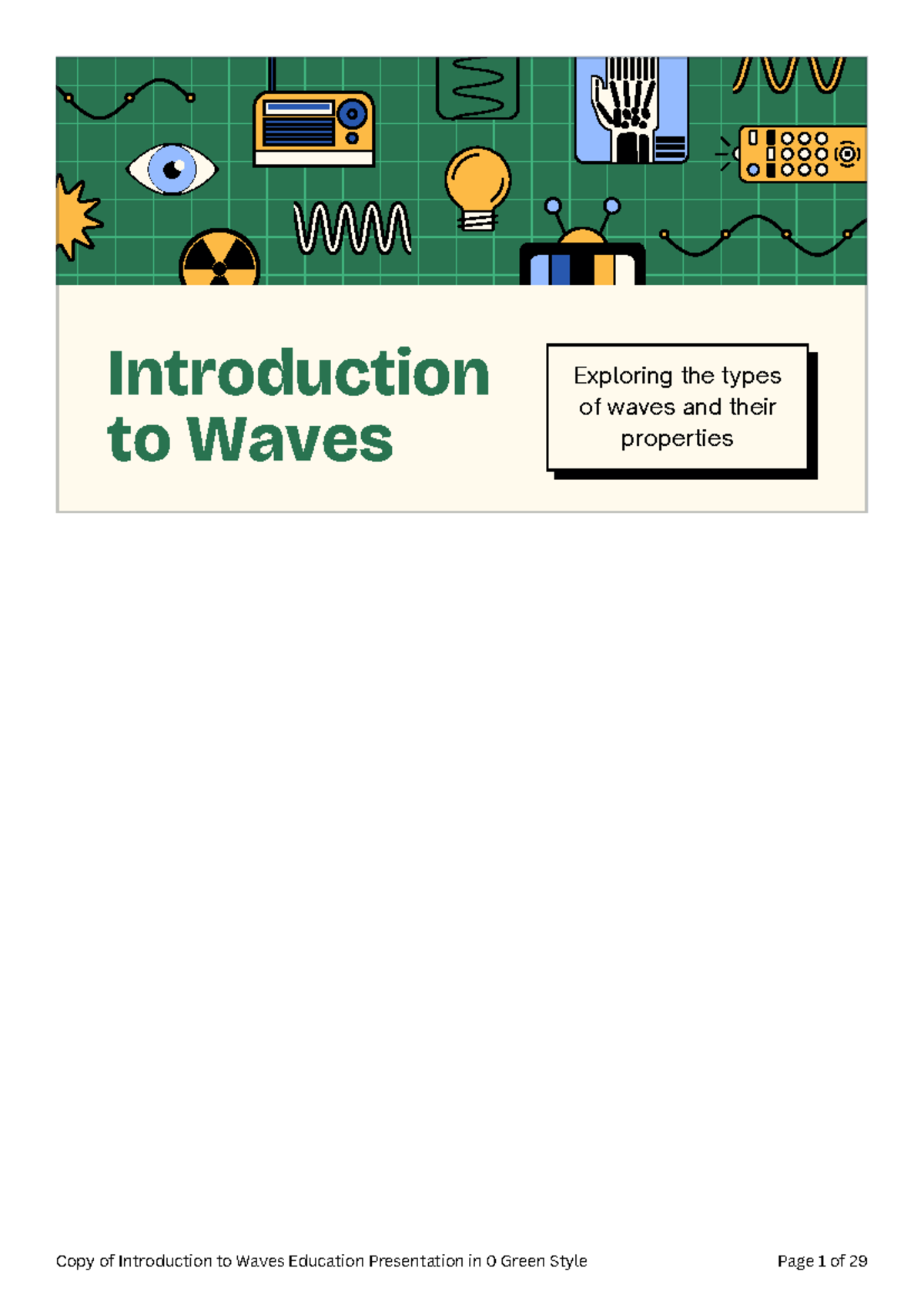 ELECTROMAGNETIC WAVES - Introduction to Waves Exploring the types of ...