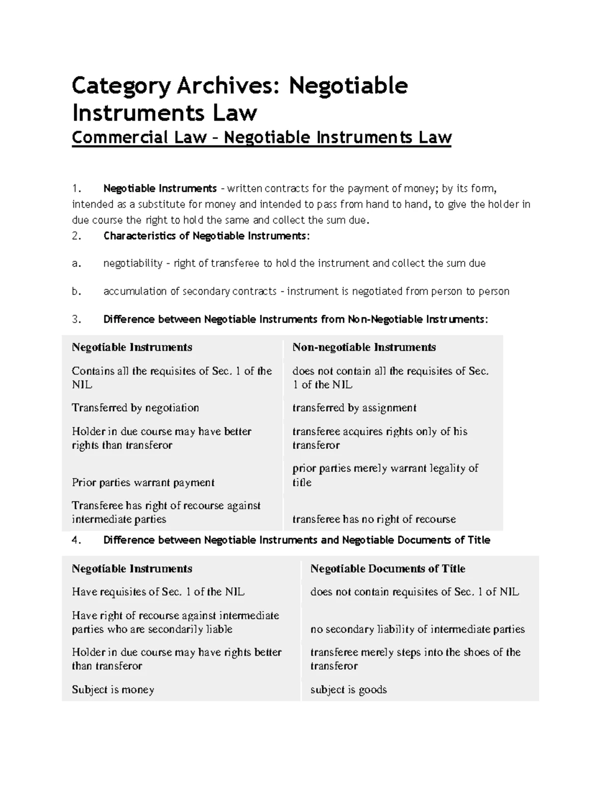 441187652 135071506 Negotiable Instruments Law Reviewer pdf - III ...